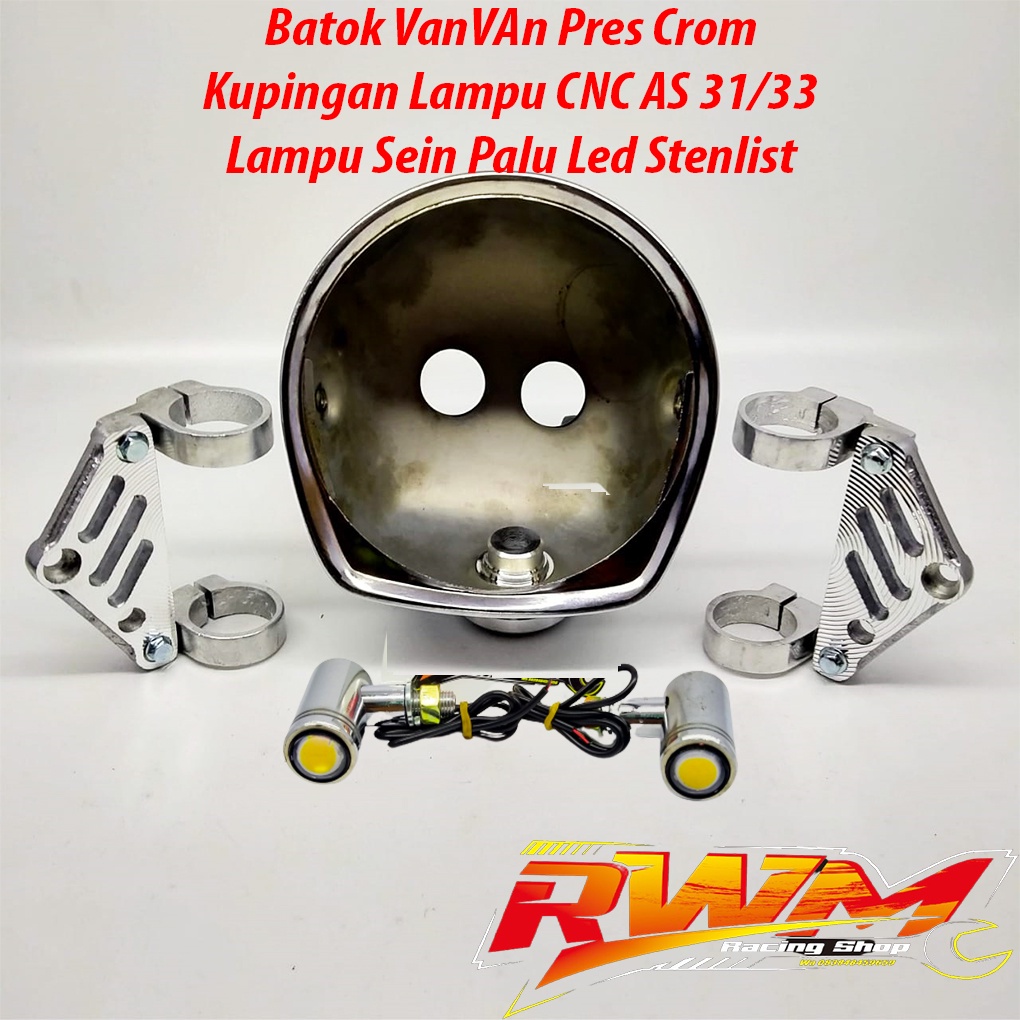 Jual Batok Lampu Vanvan Pres Crome Set Pangkon Lampu Kupingan Cincin ...