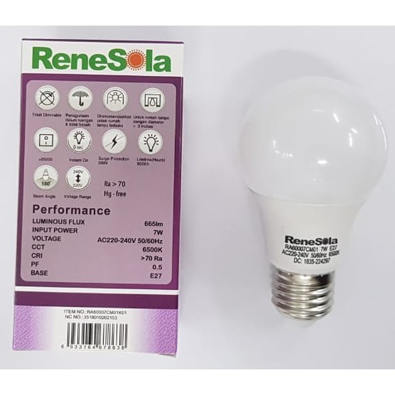 Jual LAMPU RENESOLA LED BULB JUARA LITE 2 COOL DAYLIGHT 7 Watt | Shopee Indonesia