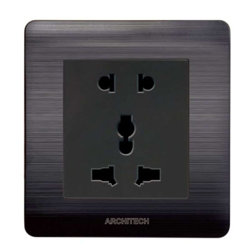 Jual Architech Stop kontak Universal Platinum Black B9-C06 | Shopee ...