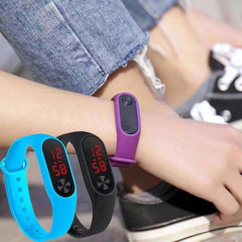 Jual Jam Tangan Led Sport Digital Watch Wanita Pria Karet Anak Sekolah ...