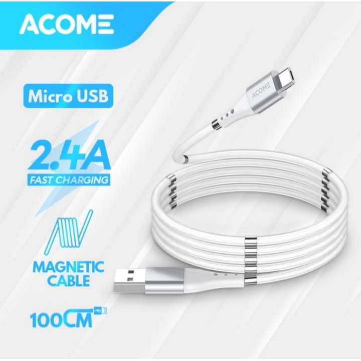 Jual ACOME 1M MAGNETIC SELF WINDING CABLE FAST CHARGING 3A ORIGINAL ...
