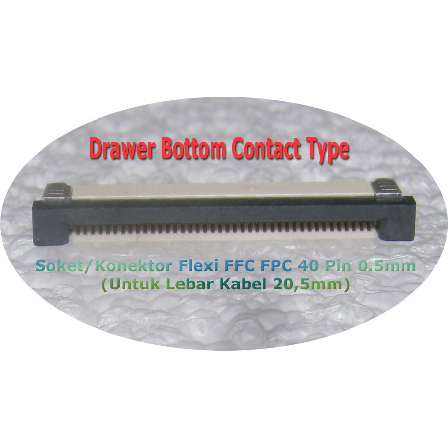 Jual Soket/Konektor Flexible FFC FPC 40 Pin 0.5mm Drawer Bottom Contact ...