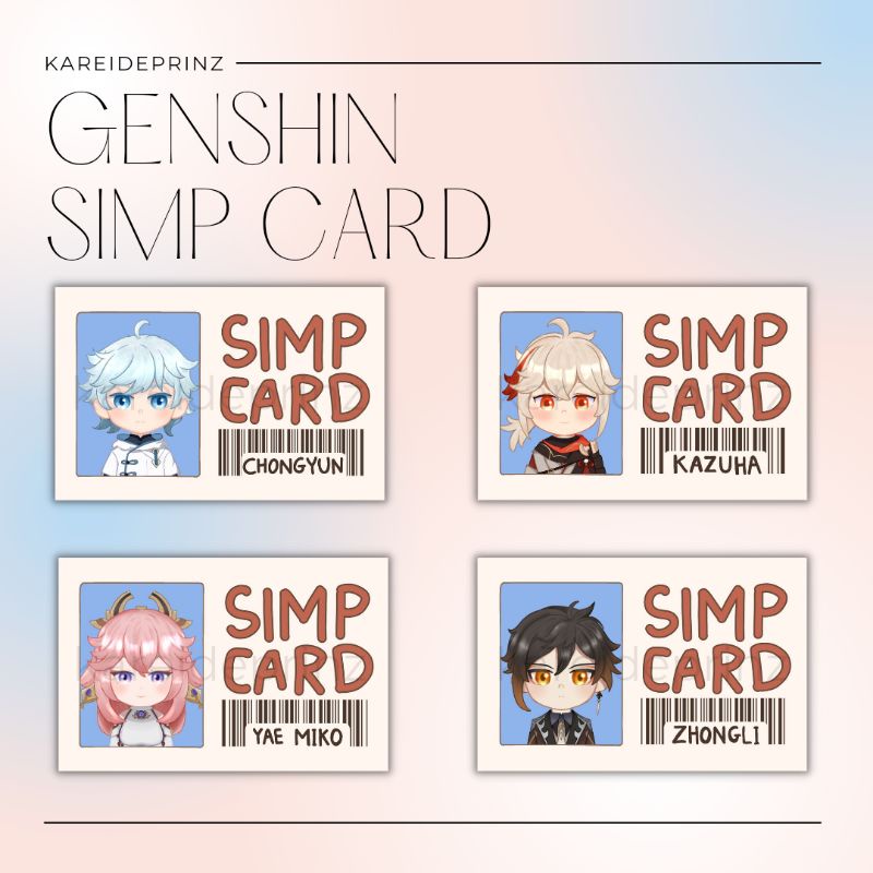 Jual Genshin Impact Simp Card 2 - Genshin Fanmerch | Shopee Indonesia