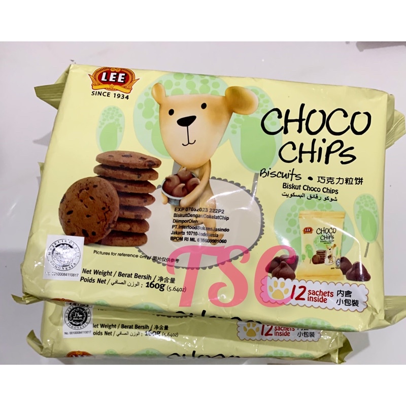 Jual Lee Choco Chips Biscuits 12 sachet inside / Lee / Biskuit / Choco / Chips / cokelat ...