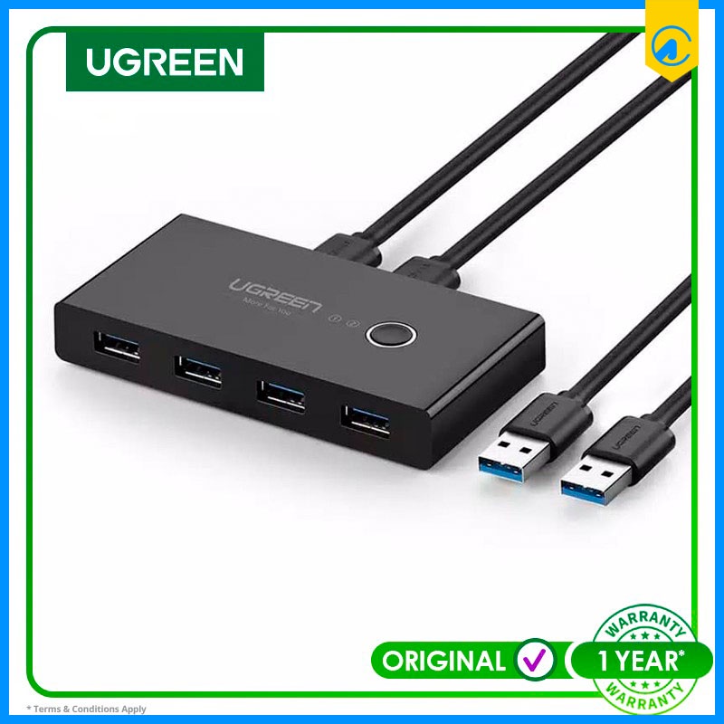Jual Ugreen 30768 USB3.0 Sharing Switch 2 for 4 port Black | Shopee Indonesia