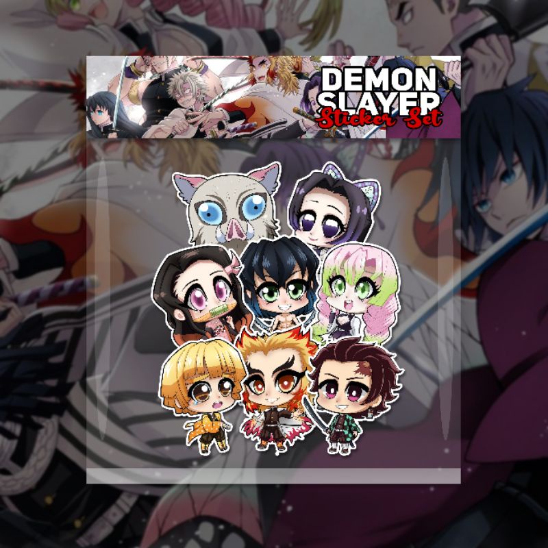 Jual 8 Stiker Demon Slayer Kimetsu No Yaiba Sticker Anime Chibi ...