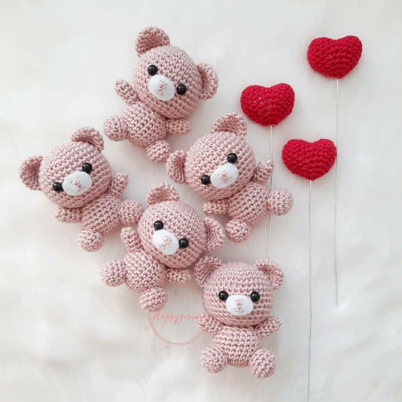 Jual Amigurumi (Boneka Rajut) Mini Bear | Shopee Indonesia