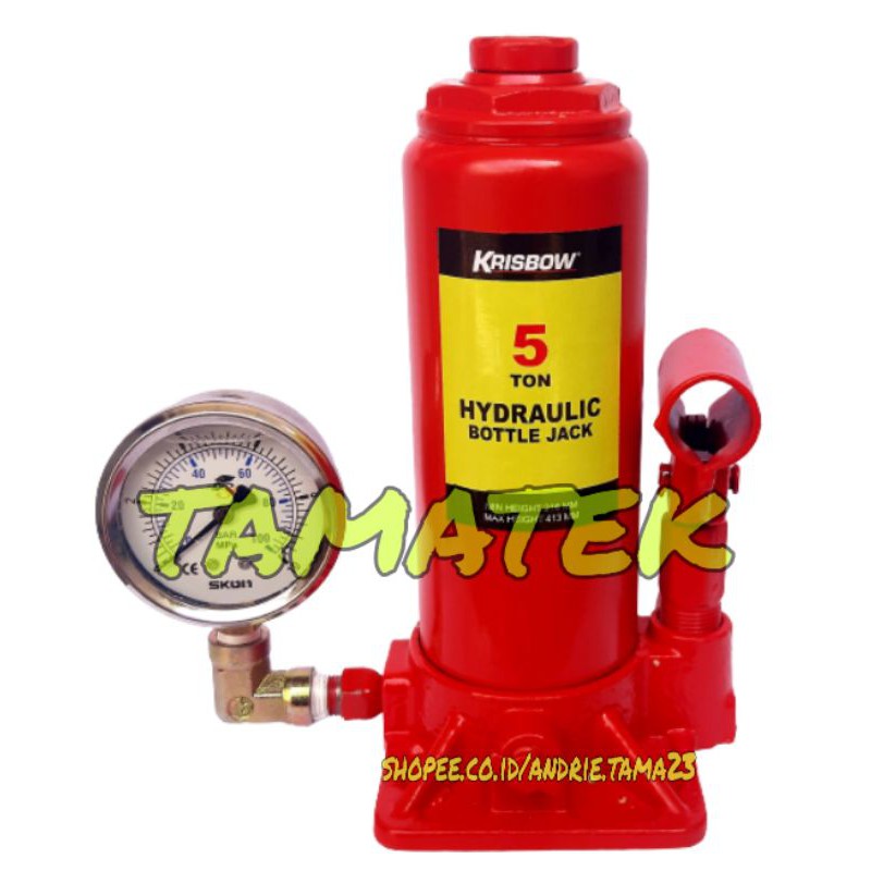 Jual Dongkrak botol hidrolik dengan pressure gauge | Shopee Indonesia