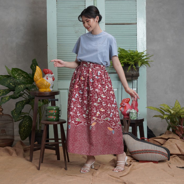 Jual NONA RARA - Serama Skirt Mudik P0073, Rok Batik Kasual Modern ...