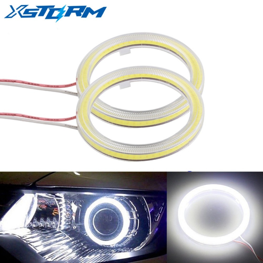 Jual PREORDER 2x Car Angel Eyes Led COB Halo Ring Car DRL Daytime Running Lights 60 70 80 90 100 ...