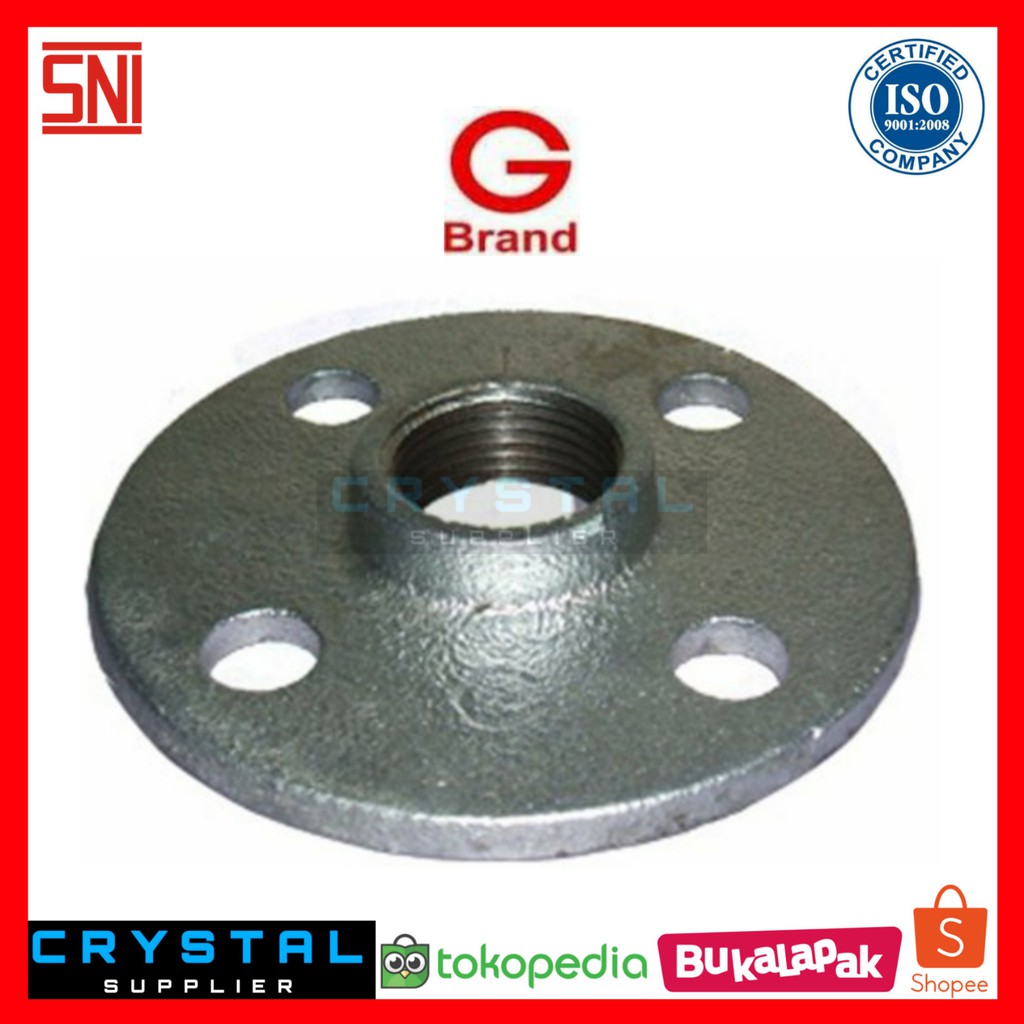 Jual FLANGE GALVANIS BESI 1/2" G BRAND DRAT BSPT / PLENDES BULAT ROUND ...