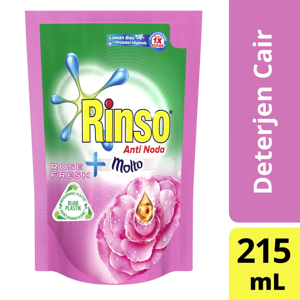 Jual Rinso Molto Rose Fresh Liquid 215Ml | Shopee Indonesia