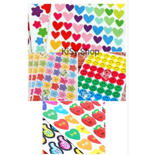 Jual KiSy.Shop 1 lembar Reward Sticker Star & smile & hati , huruf ...
