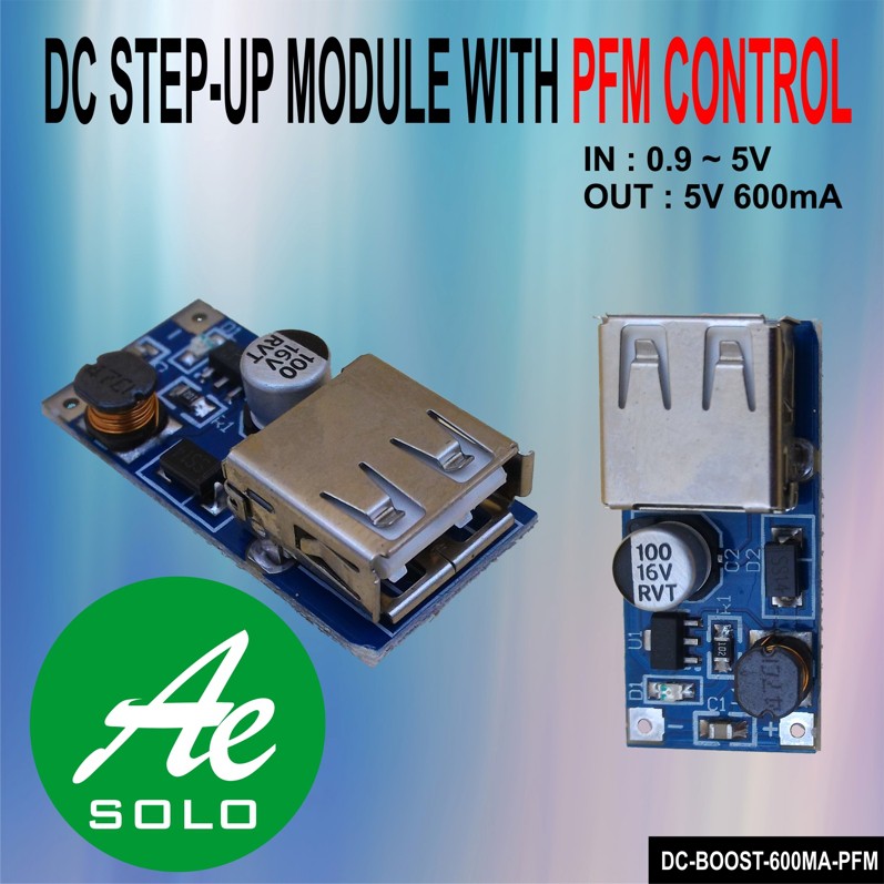 Jual DC-DC Step-Up Module In : 0.9-5VDC Out : 5V 600mA with PFM Control ...