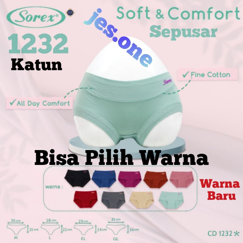 Jual Sorex 1232 CD Celana Dalam Wanita Katun Sepusar sz M - XXL | Shopee Indonesia
