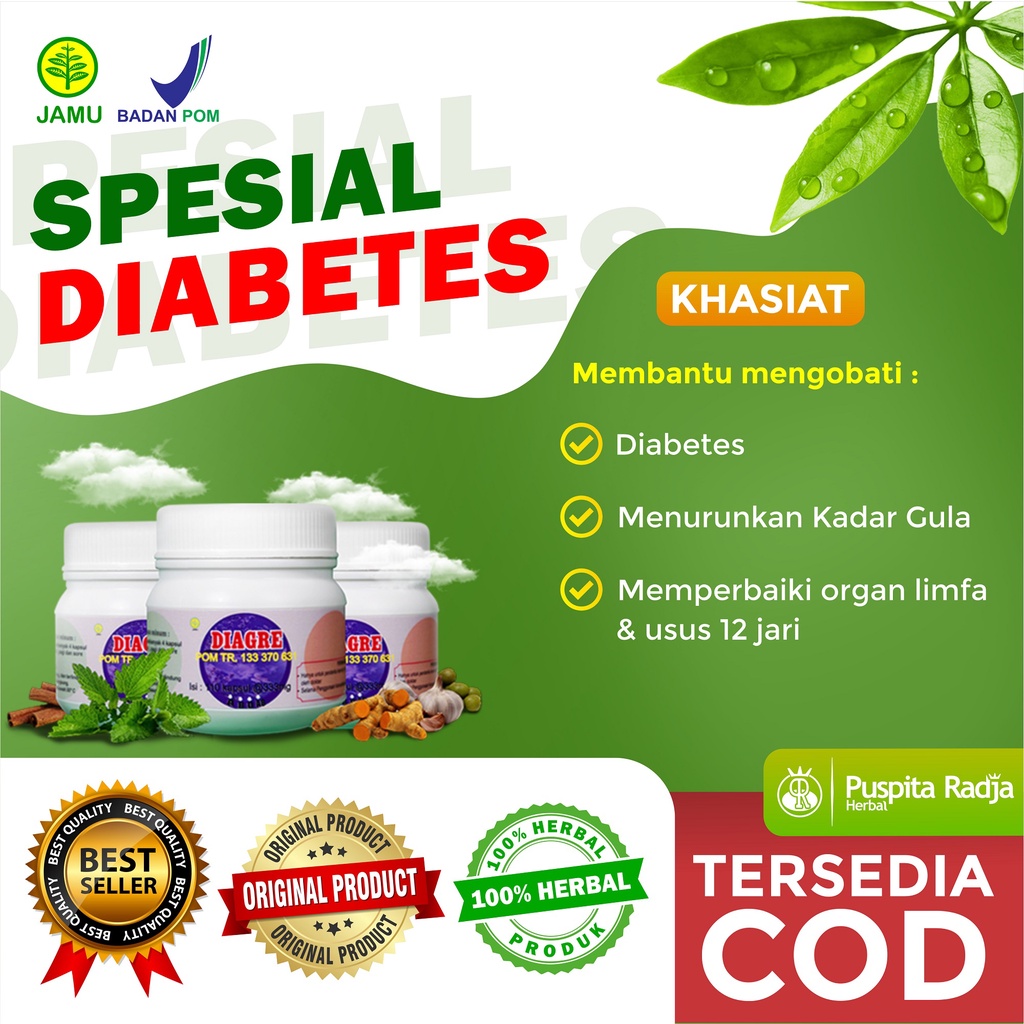 Jual [BISA COD] Obat Diabetes Diagre Hasan Sabilah Puspita Radja Herbal ...