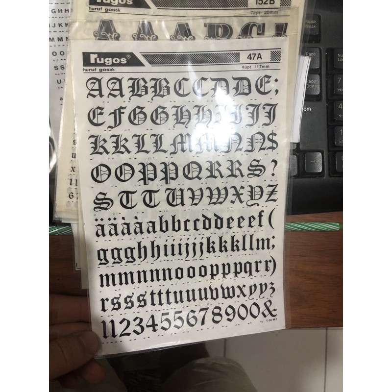 Jual rugos huruf gothic tipe 47a 11.7cm | Shopee Indonesia