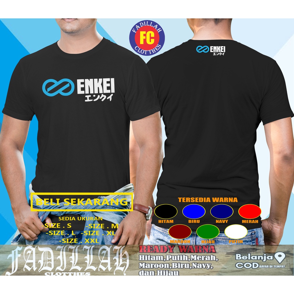 Jual Kaos Velg Enkei Wheels Logo Japanese Font Baju Otomotif | Shopee ...