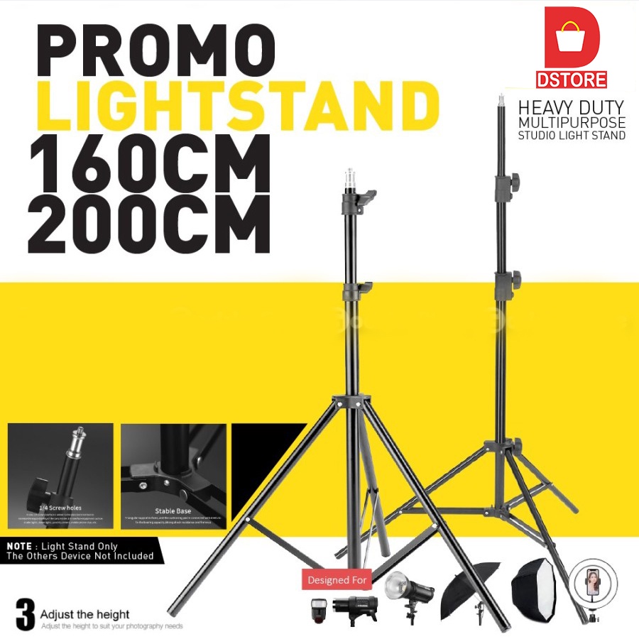 Jual Tripod Light Stand Studio Universal 160CM & 200CM for RingLight ...