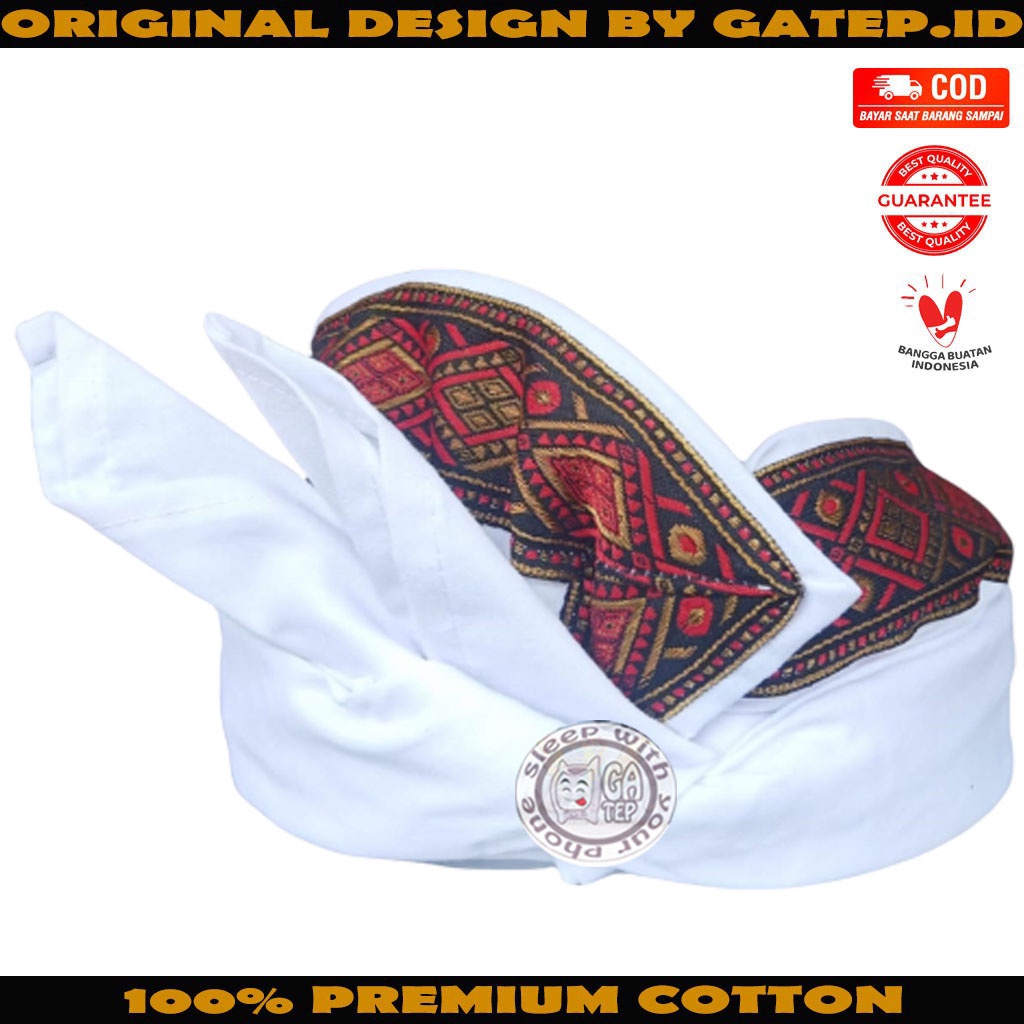Jual Udeng Putih Bali Setengah Jadi Lis Dayak / Ikat Kepala Bali / Topi ...