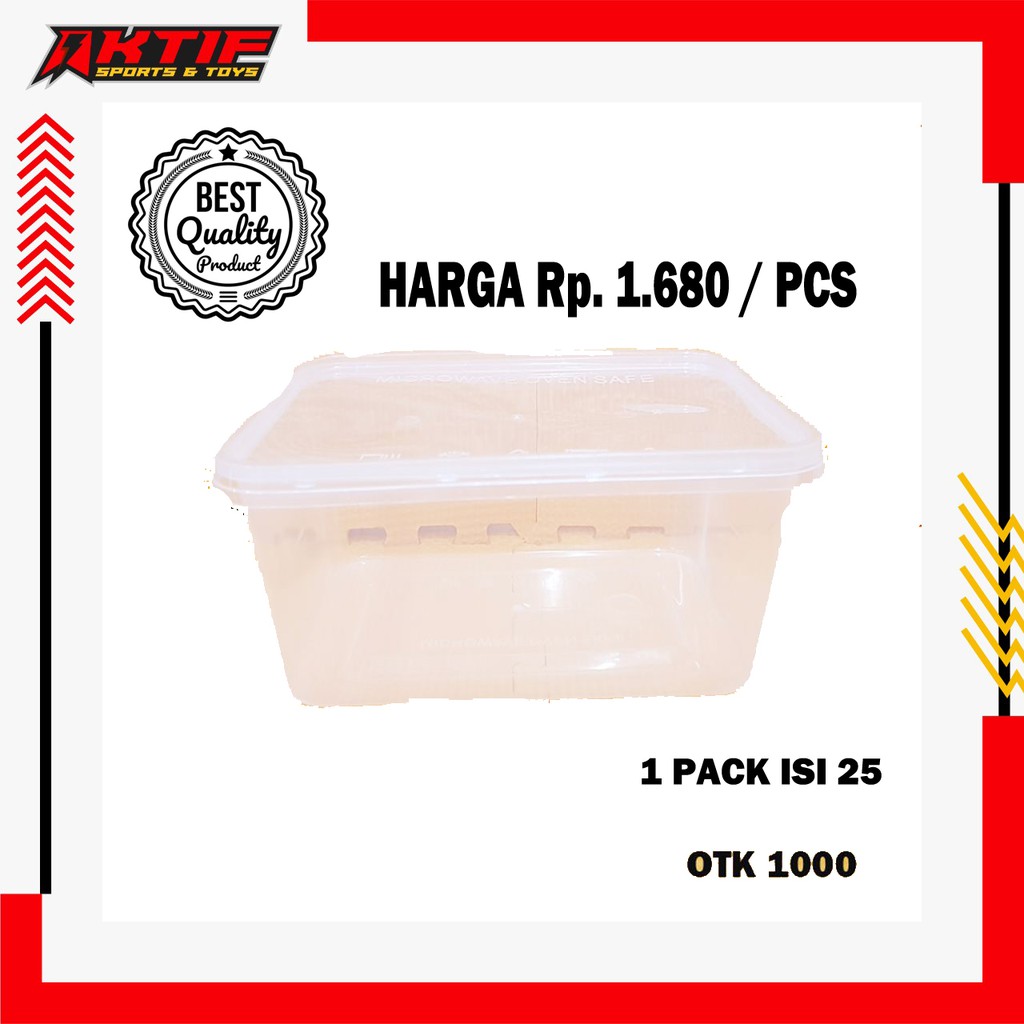 Jual Thinwall 1000ml KOTAK Isi 25 / Kotak Plastik Bening/ Box Plastik ...