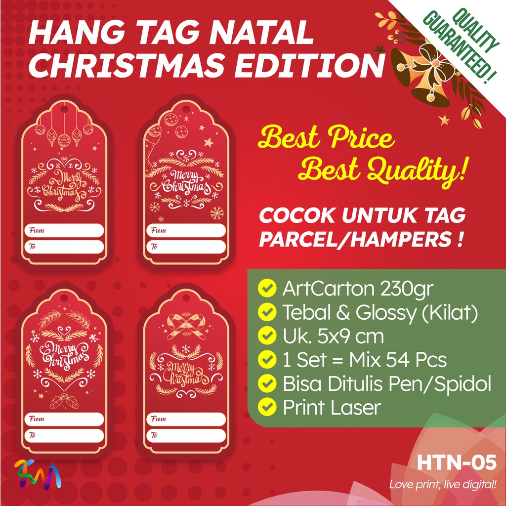 Jual Set Hang Tag Natal Unik | Custom Christmas Hang Tag for Hampers ...