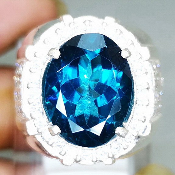 Jual Batu Akik Natural Blue Topaz London Original | Shopee Indonesia