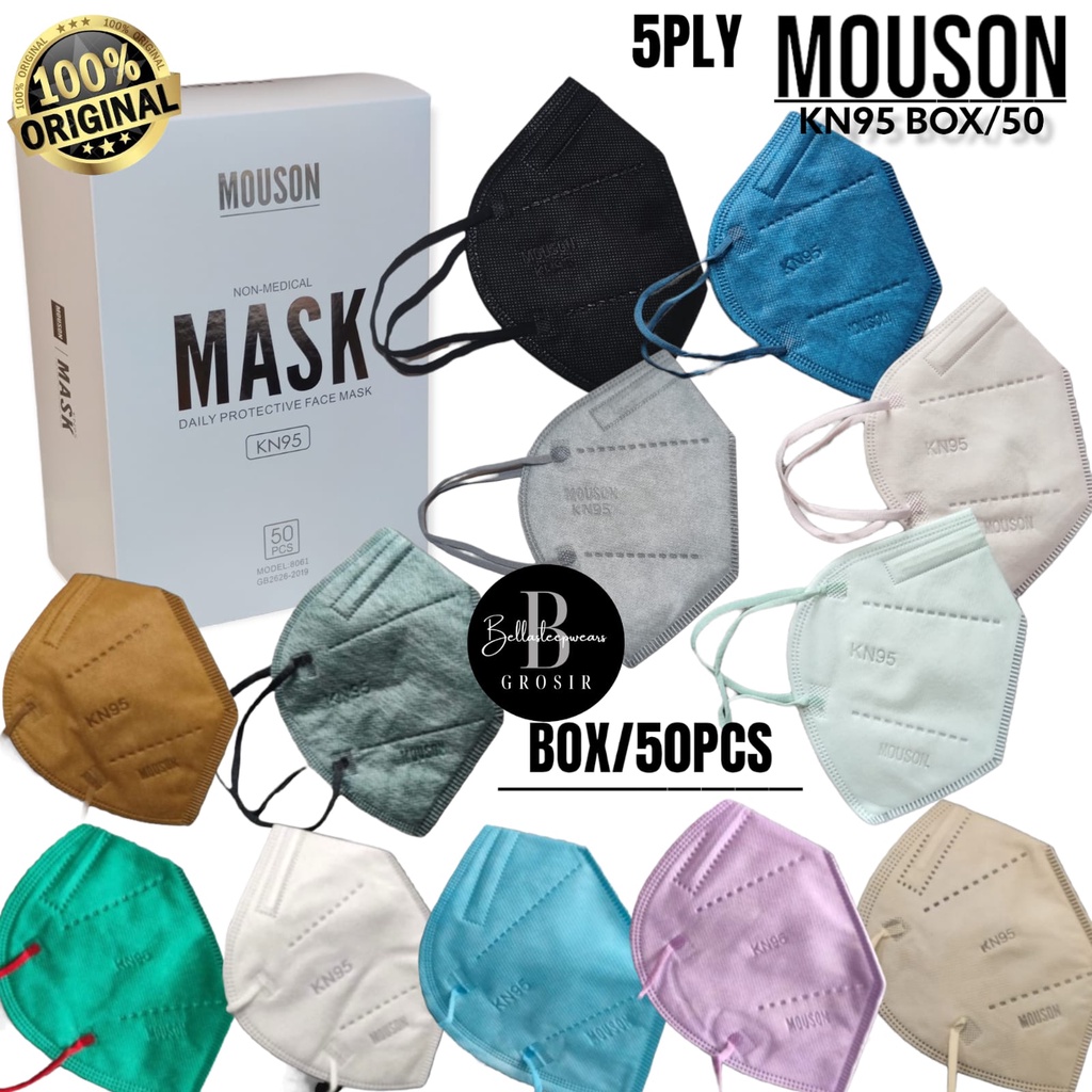 Jual BELLA - BOX ISI 50 - MASKER KN95 MOUSON BOX PREMIUM MOUSON KN95 ...
