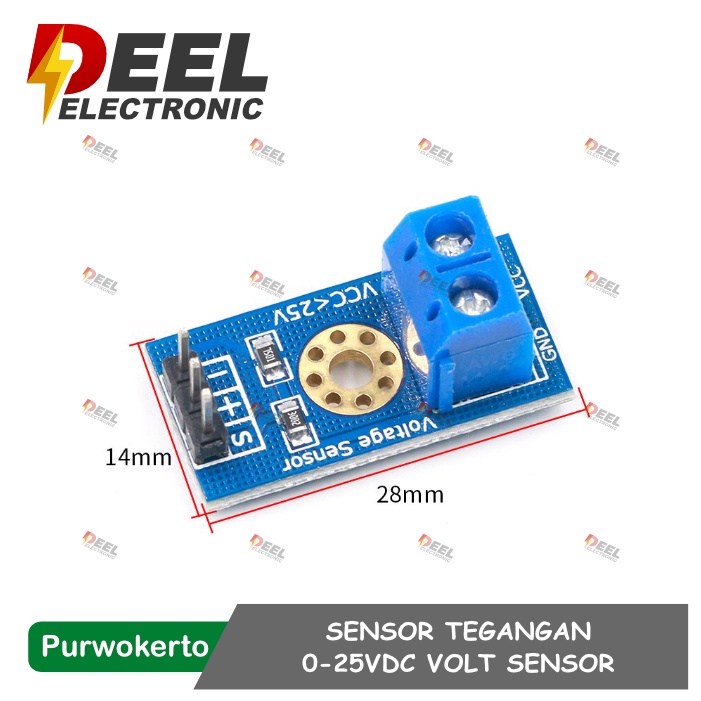 Jual SENSOR TEGANGAN 0-25VDC VOLTAGE SENSOR MODULE VOLT SENSOR FOR ...