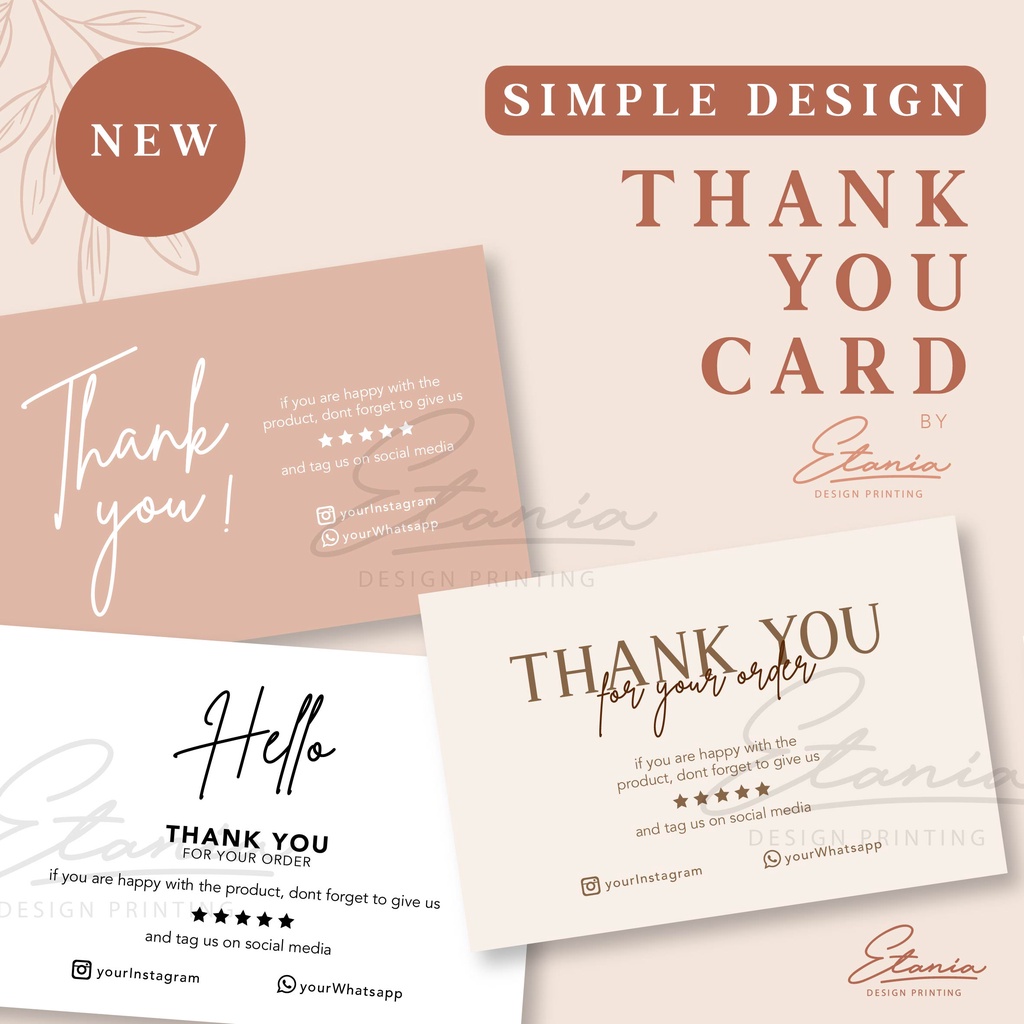 Jual Thank you card / thankyou card custom / thank you card online shop ...
