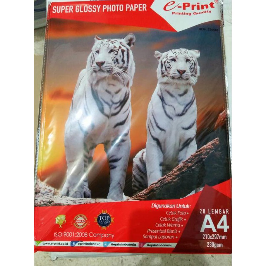 Jual Kertas Foto Eprint Glossy 230Gsm - A4 Isi 20lembar / Photo Paper | Shopee Indonesia