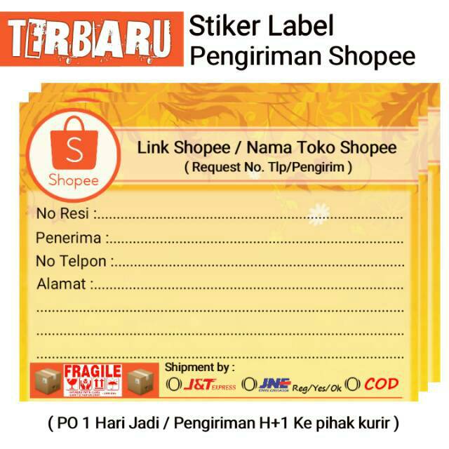 Jual STIKER LABEL PENGIRIMAN SHOPEE / SHOPEE SHIPPING LABEL OLSHOP ...
