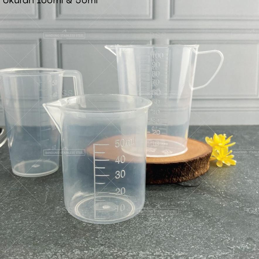 Jual Paling Disukai Gelas ukur plastik 50ml 100ml measuring cup 100 ml ...