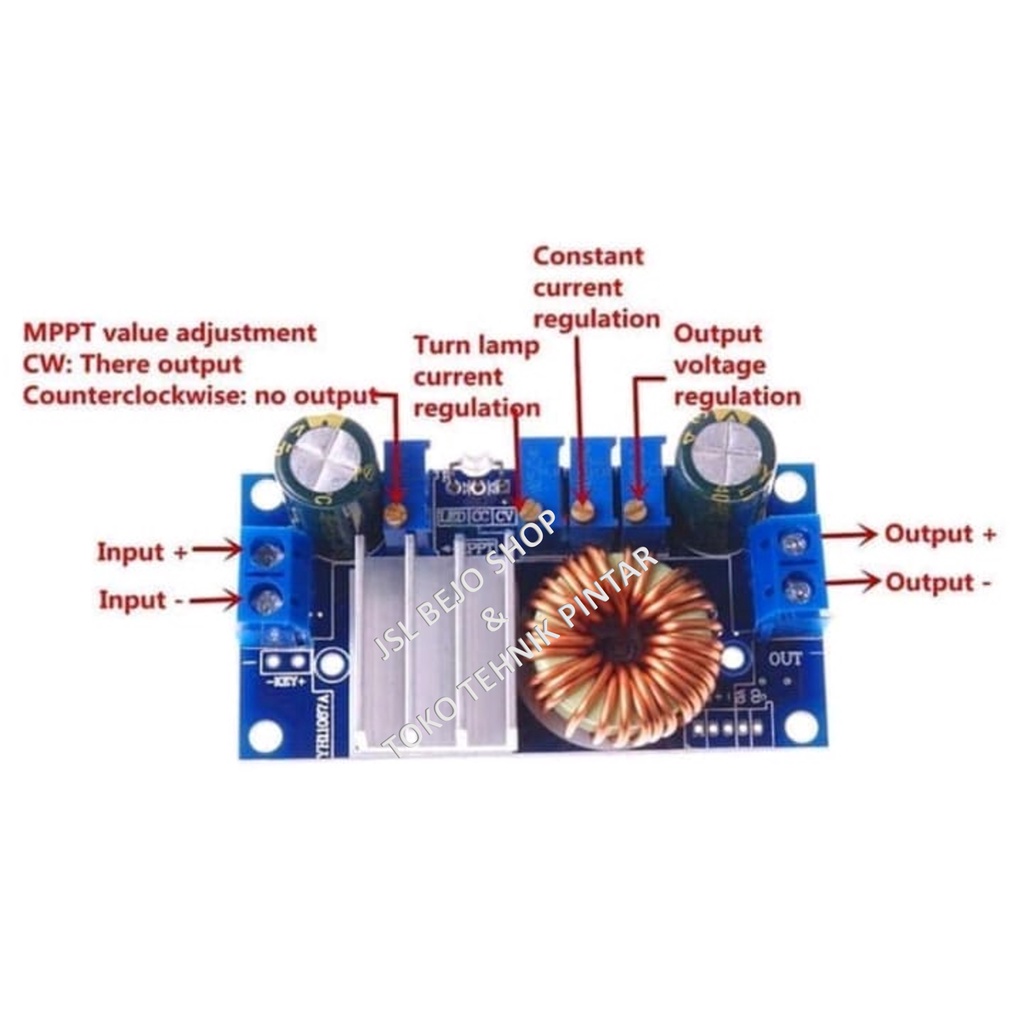 Jual Modul MPPT Solar Charger Controller DC Step Down 5A Solar Panel ...