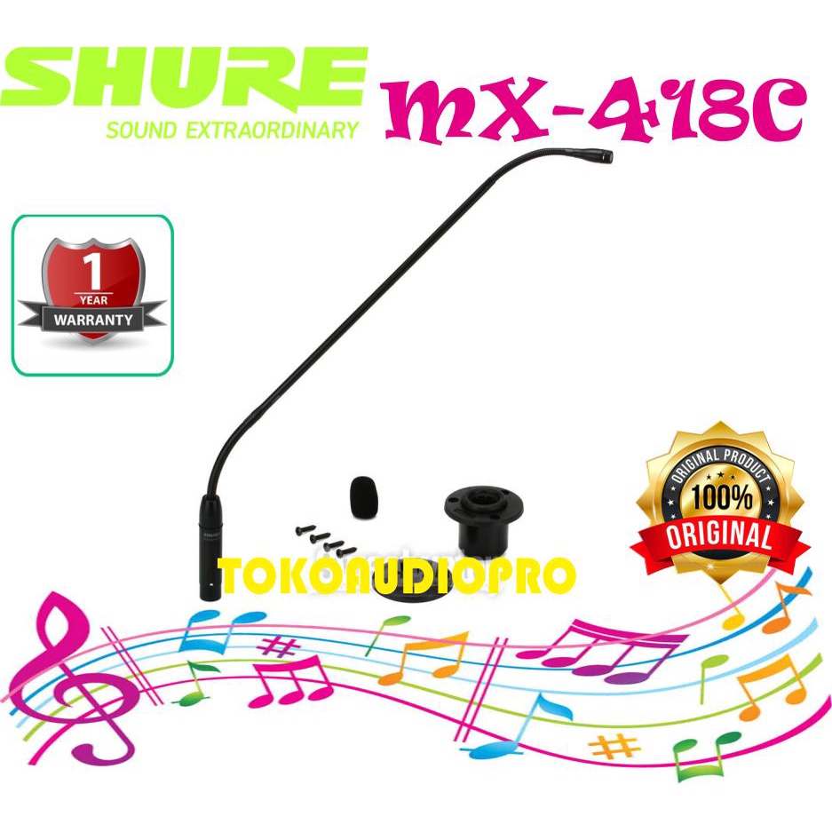 Jual Mic Shure MX418C 18 inch Cardioid Gooseneck Microphone with Preamp Shure MX-418C | Shopee ...