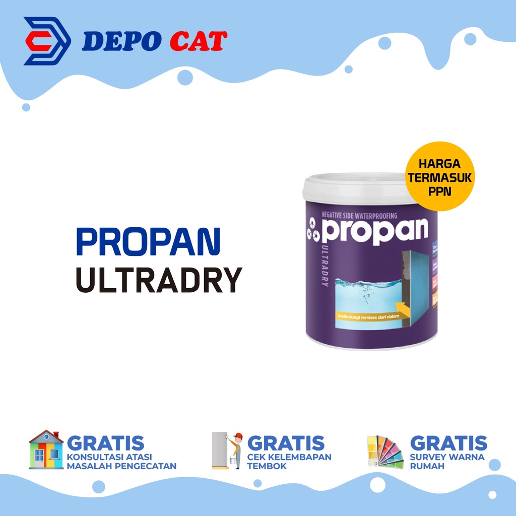 Jual Cat Waterproof Propan Ultradry White 1L | PO | Shopee Indonesia