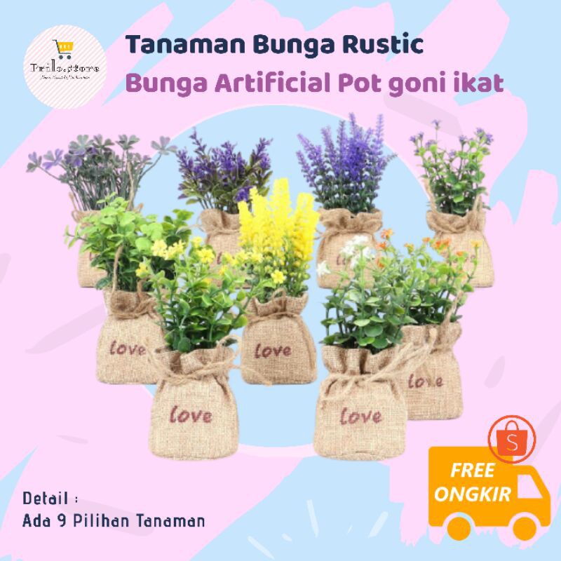 Jual Tanaman Bunga pot ikat Bunga artificial desktop tanaman bunga ...