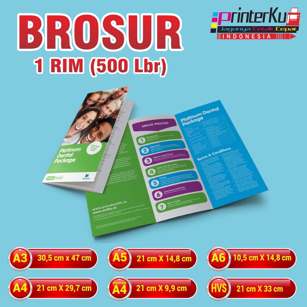 Jual CETAK BROSUR UKURAN A3, A4, A5, 1/3 A4 ,A6, HVS | Shopee Indonesia