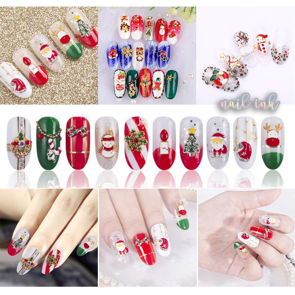 Jual Ornamen kuku natal - Christmas nail accessories 3D metal ornament ...