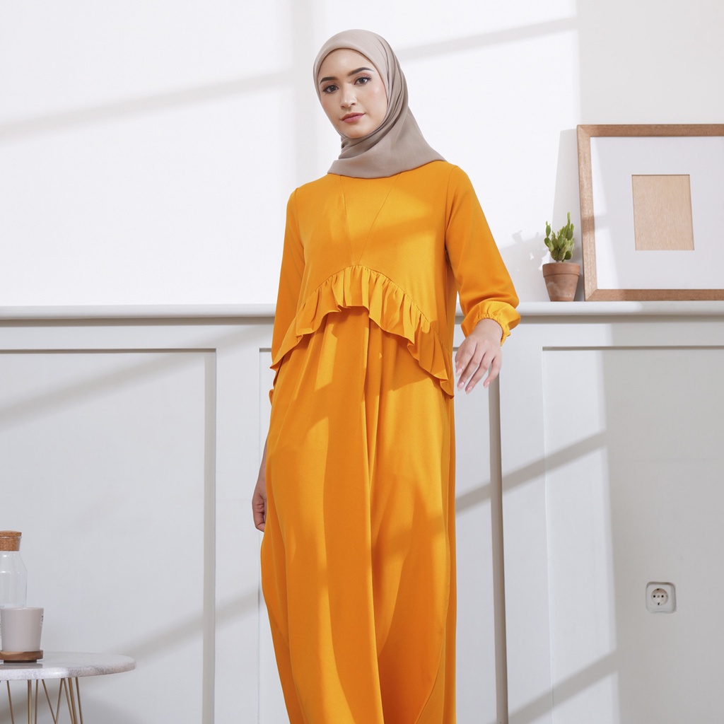 Jual Wulfi Gamis Lalice Mustard Kasual Atau Semiformal Muslim Syari ...