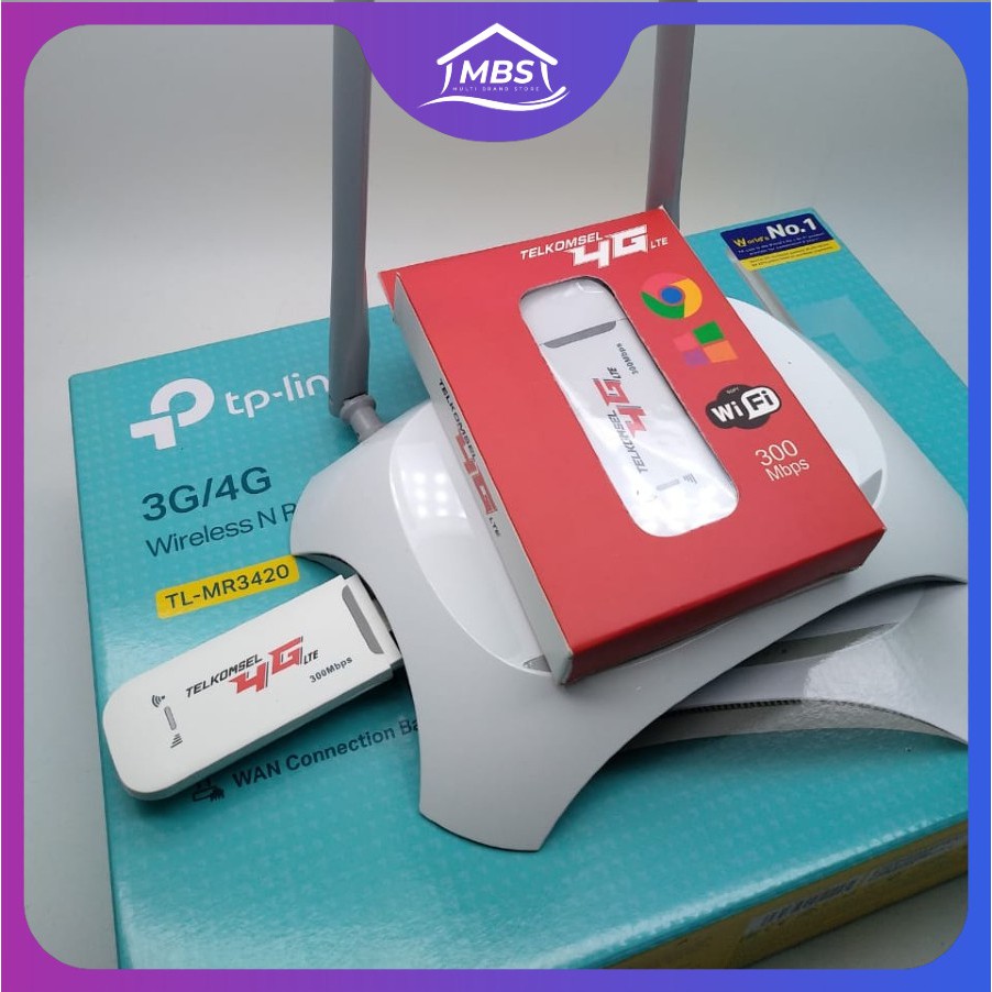 Jual Paket Router TPLINK MR3420 + USB MODEM WIFI WINGLE 4G LTE Unlock ...