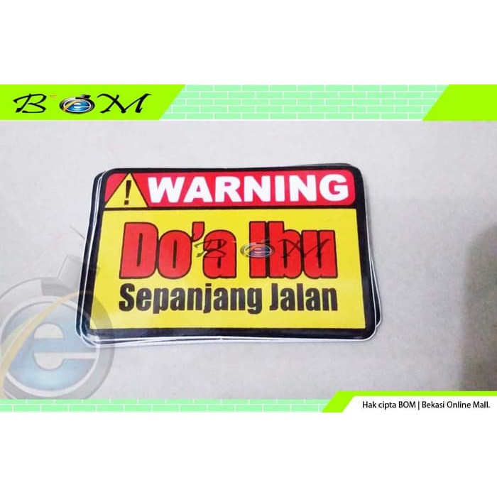 Jual stiker sticker motor mobil lucu warning doa ibu sepanjang jalan | Shopee Indonesia