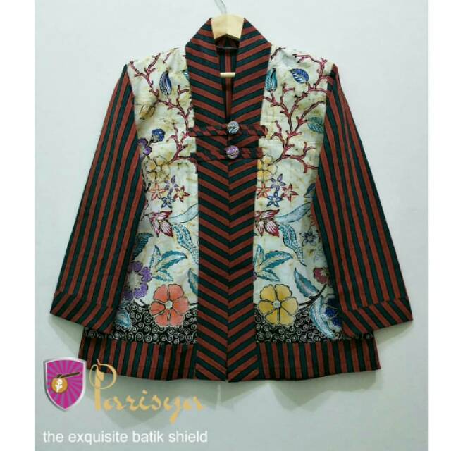 Jual Blus batik tenun lurik kombinasi batik tulis wonogiren | Shopee Indonesia