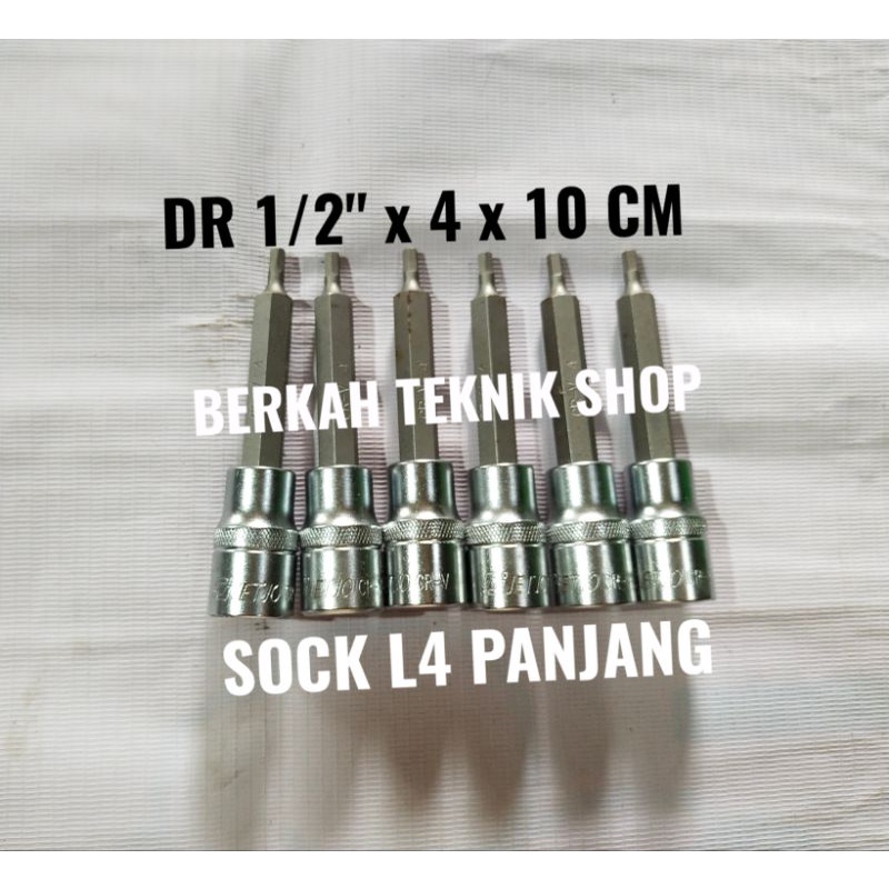 Jual MATA SOCK L4 JETJO PANJANG SOK L 4 mm hex bit socket long DR 1/2 ...