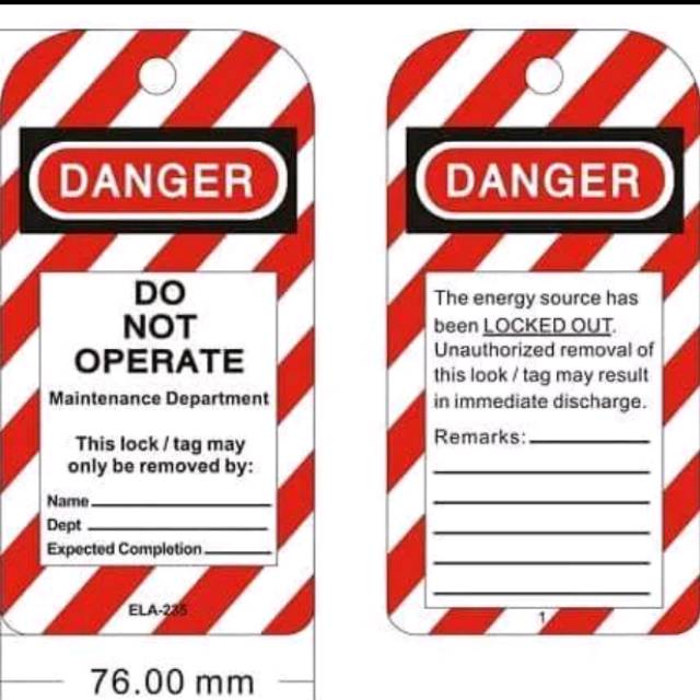 Jual Safety warning Tag - Do not operate | Shopee Indonesia