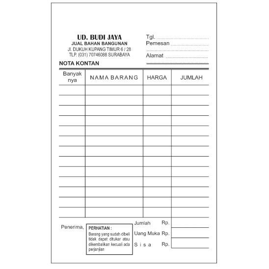 Jual NOTA OLSHOP HITAM PUTIH | Shopee Indonesia