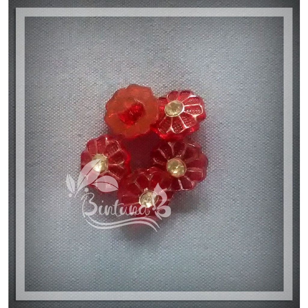Jual Kancing hias motif bunga warna merah | Shopee Indonesia