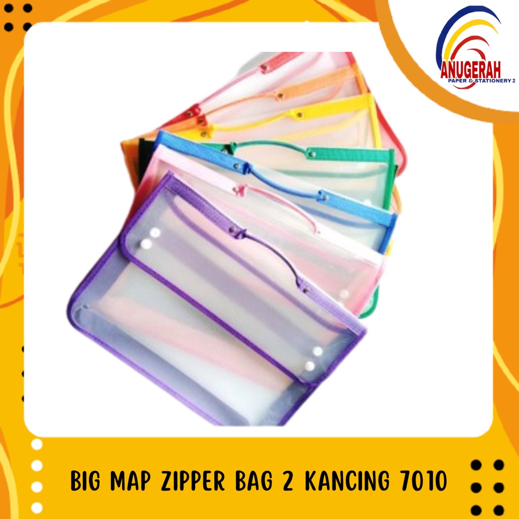 Jual BIG MAP ZIPPER BAG 2 KANCING 7010 (PCS) | Shopee Indonesia