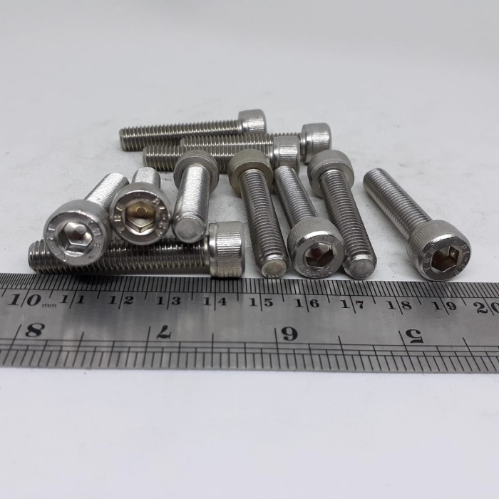 Jual BAUT L M8X40 (4 CM) STAINLESS STEEL FULL DRAT / BAUT L STAINLESS M8 X 40 SS ANTI KARAT SUS ...