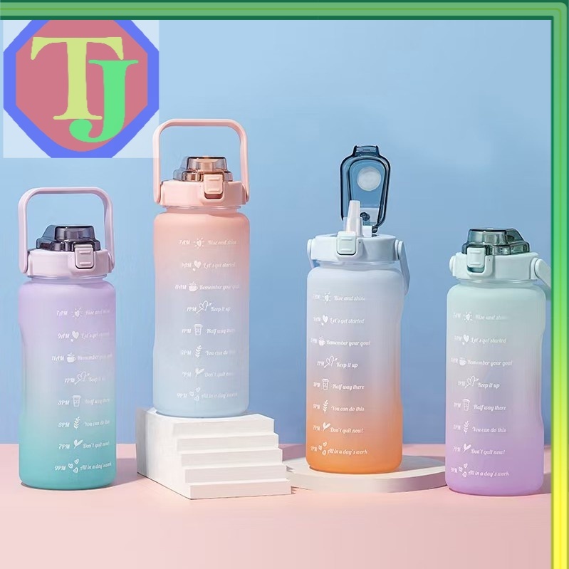 Jual Botol Minum Tritan Quifit Penanda Waktu 2L Handle - Botol Minum ...